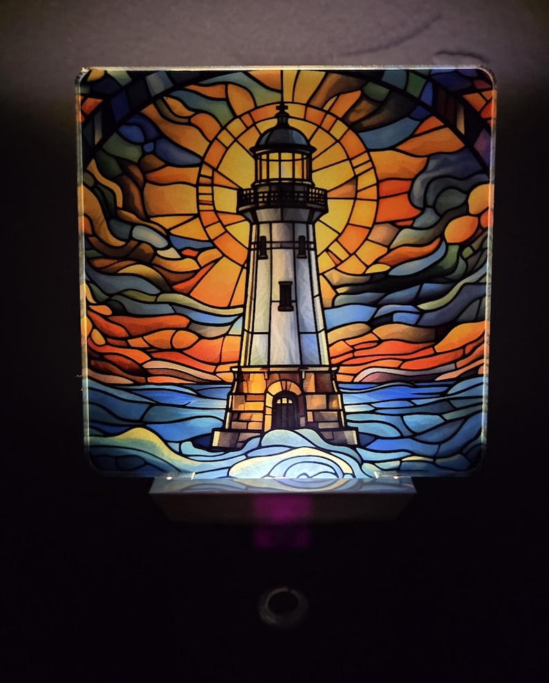 Lighthouse Plug-in Night Light: LED Acrylic Bedroom Decor - Etsy