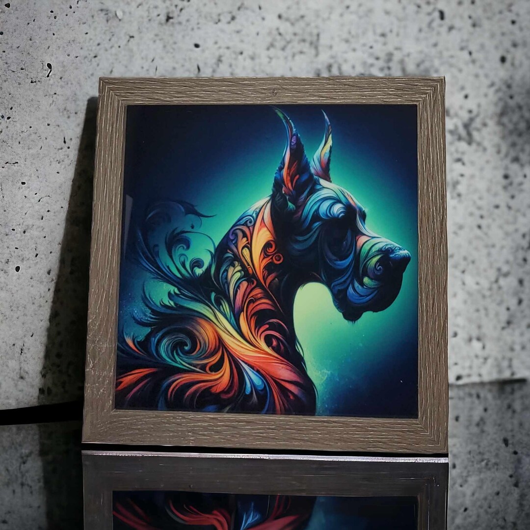 Fantasy Dragon Great Dane Lighted Shadow Box, Unique Dog Lover Decor - Etsy