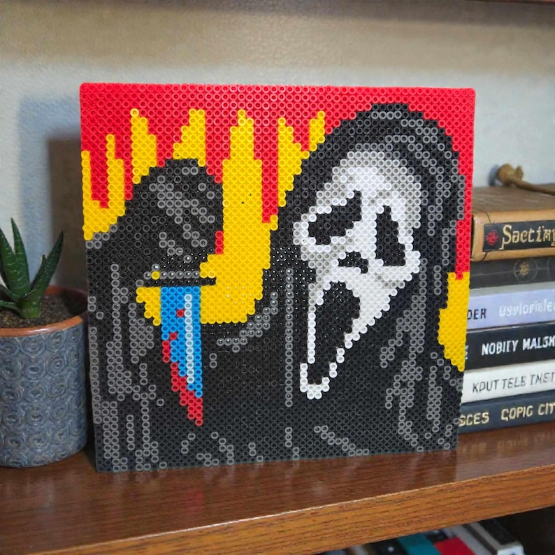 Handmade Ghostface Perler Art | Scream Pixel Art | Horror Wall Decor ...