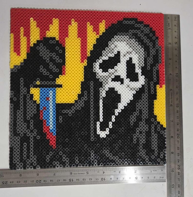 Handmade Ghostface Perler Art | Scream Pixel Art | Horror Wall Decor ...