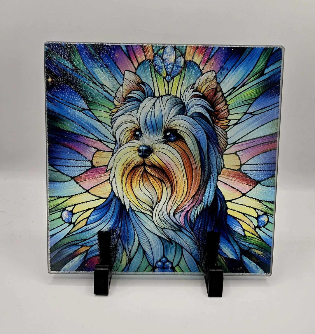 Yorkie Faux Stained Glass Suncatcher: Yorkshire Terrier Window Decor - Etsy