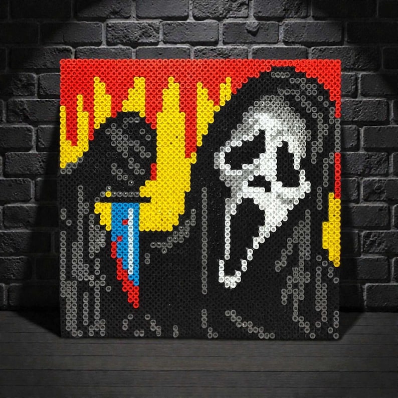 Handmade Ghostface Perler Art | Scream Pixel Art | Horror Wall Decor ...