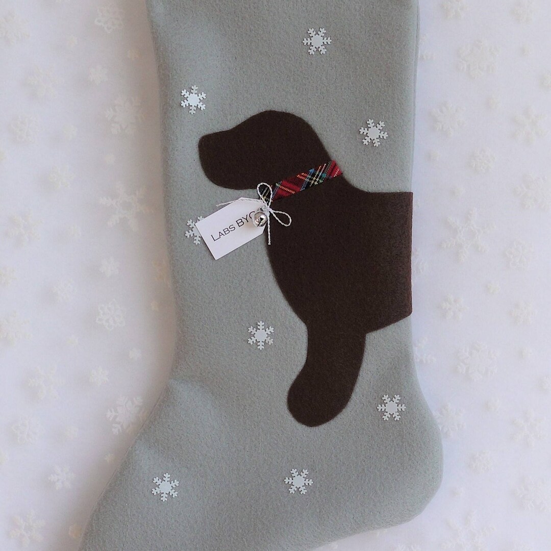 Chocolate Labrador Retriever Personalized Gray Felt Stocking - Etsy