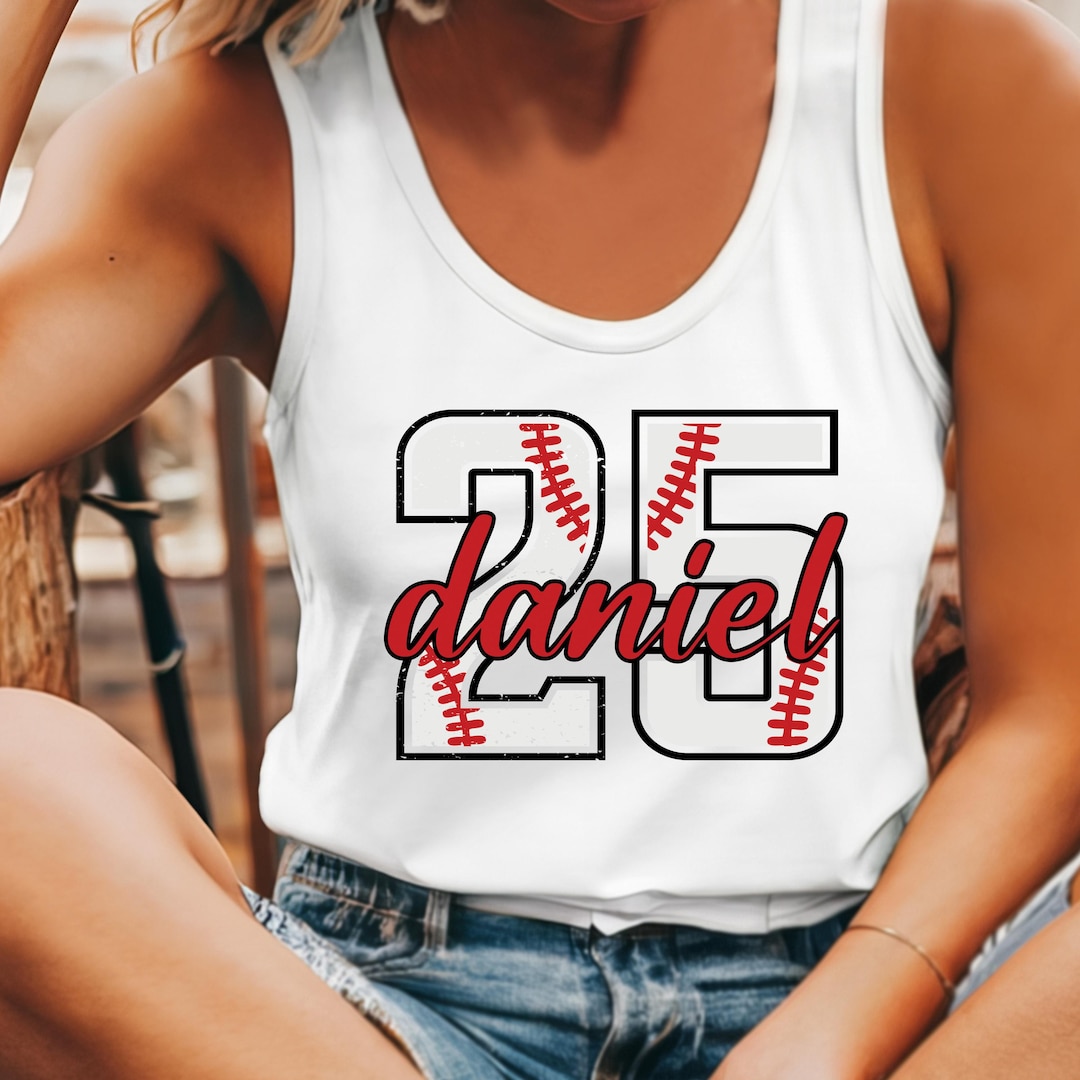 Personalized Baseball Tank, Custom Baseball Number Tank Top, Baseball ...