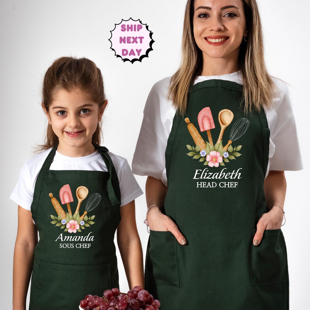 Mommy and Me Aprons, Mother Daughter Aprons, Mama Head Chef, Mother Son ...