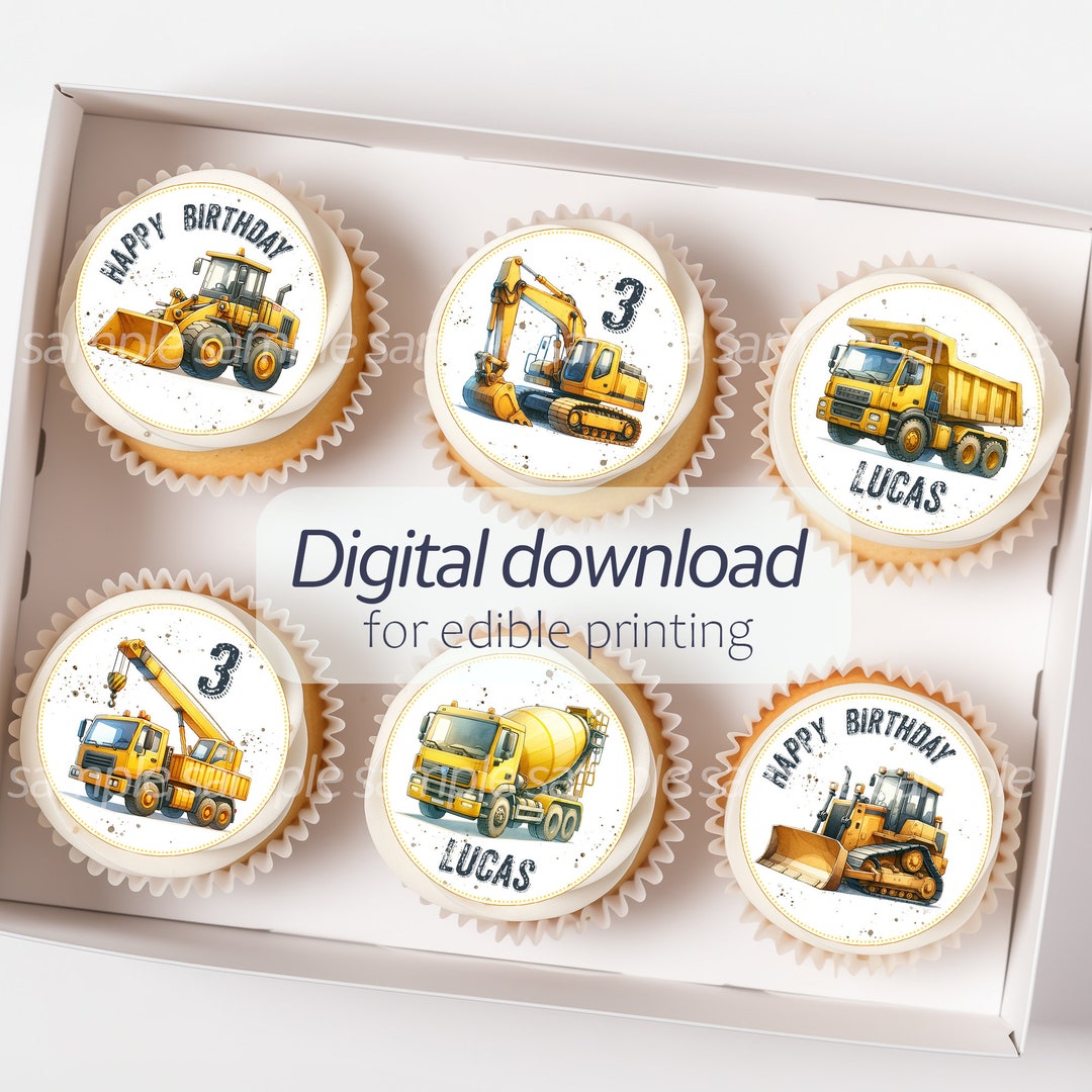 Construction Vehicle Digital Cupcake Toppers |oreo Toppers| Instant ...
