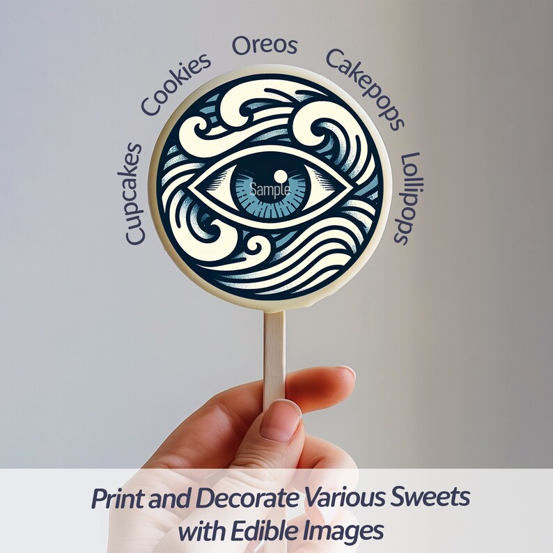 Evil Eye and Waves Digital Cupcake Toppers |oreo Toppers| Instant ...