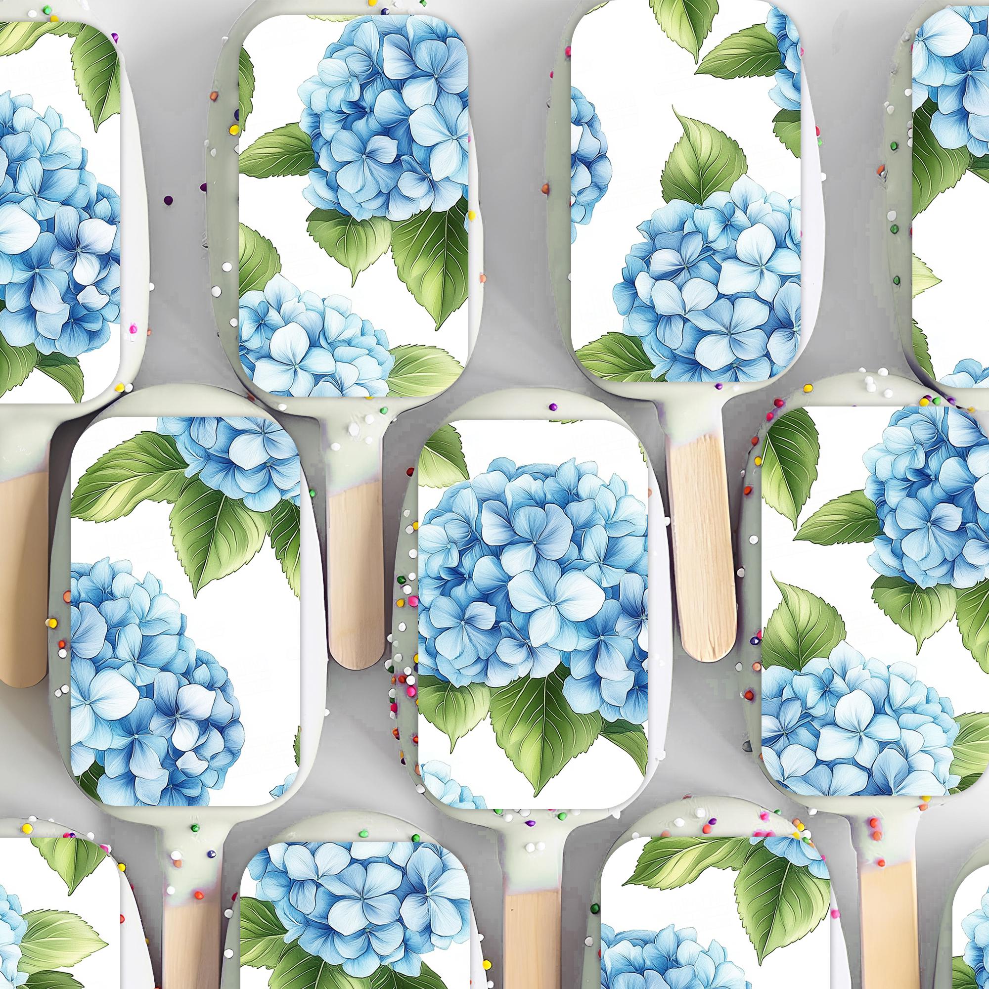 Printable Blue Hydrangeas Pattern | Edible Cake Wrap & Cupcake, Cookie ...
