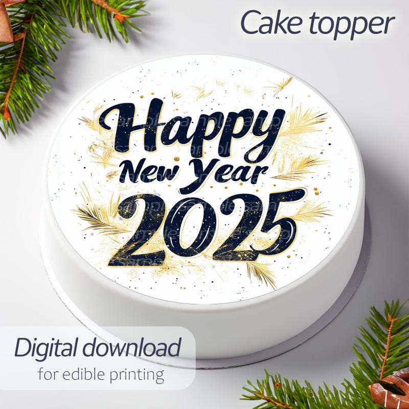 New Year Cake Topper - Etsy