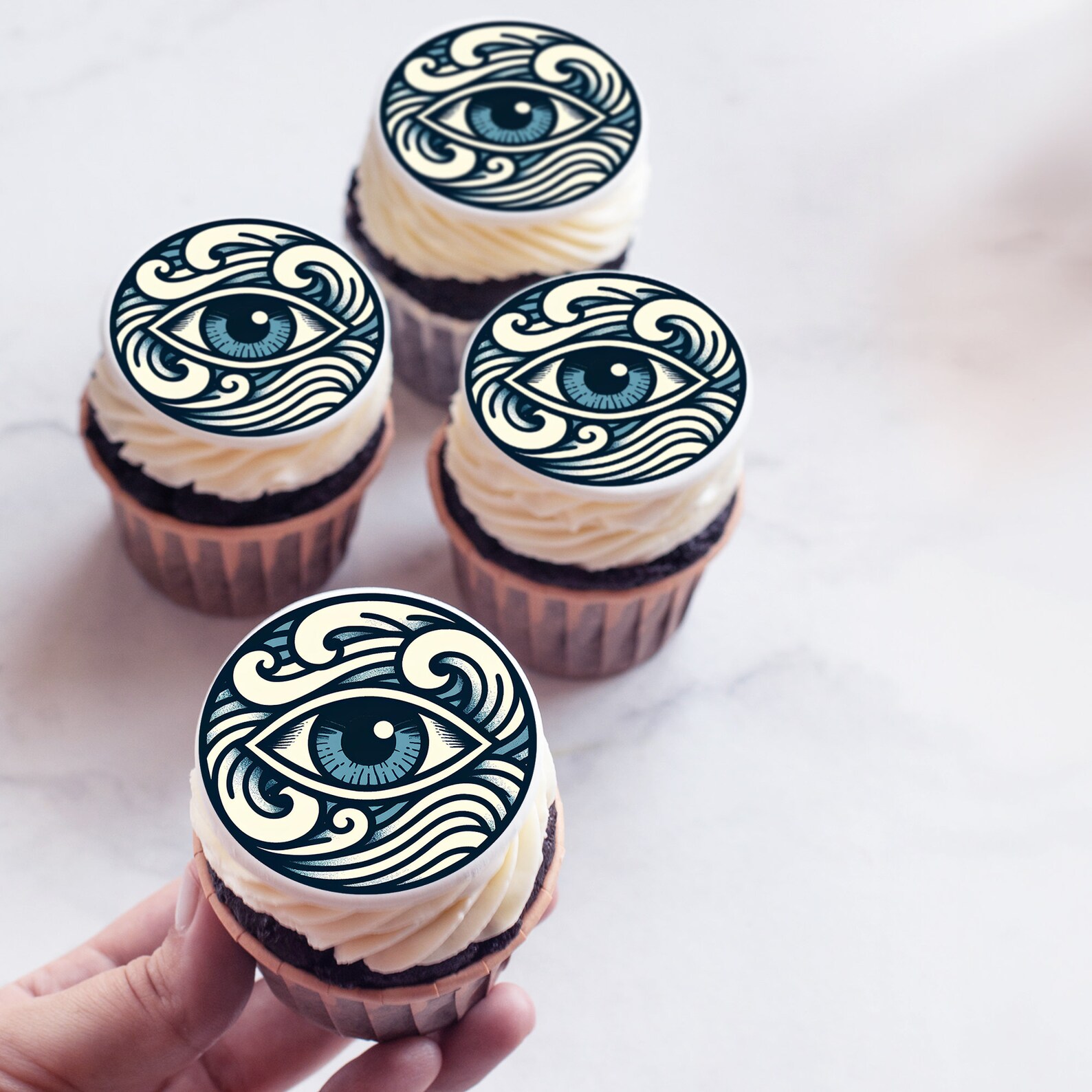 Evil Eye and Waves Digital Cupcake Toppers |oreo Toppers| Instant ...
