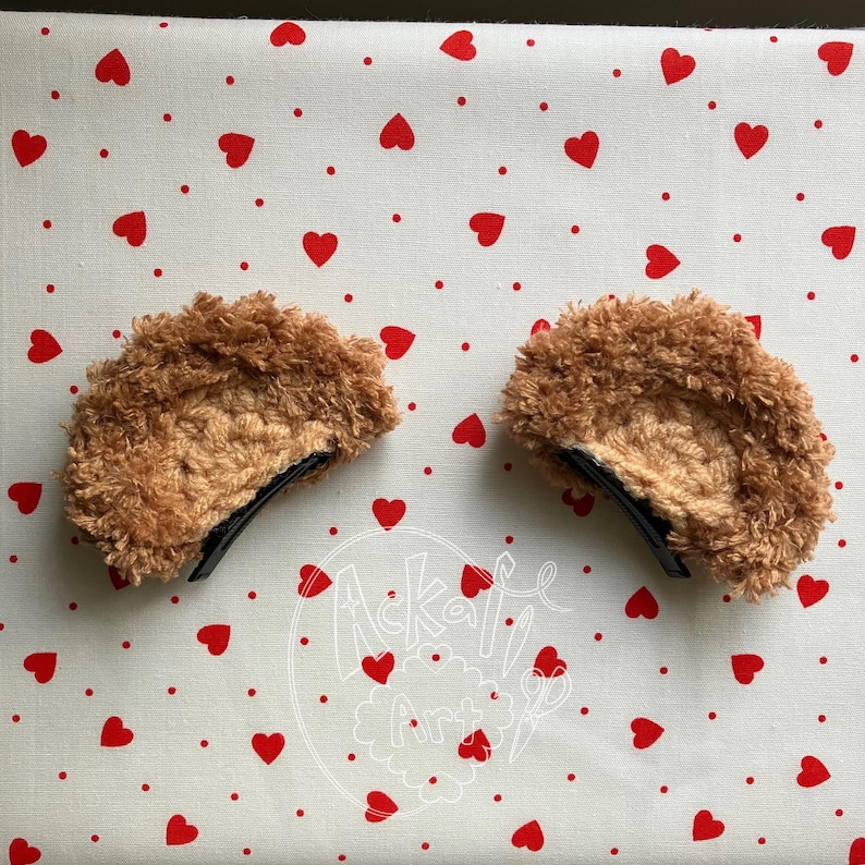 Crochet Bear Ear Hair Clips - Etsy