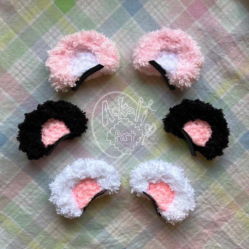 Crochet Bear Ear Hair Clips - Etsy
