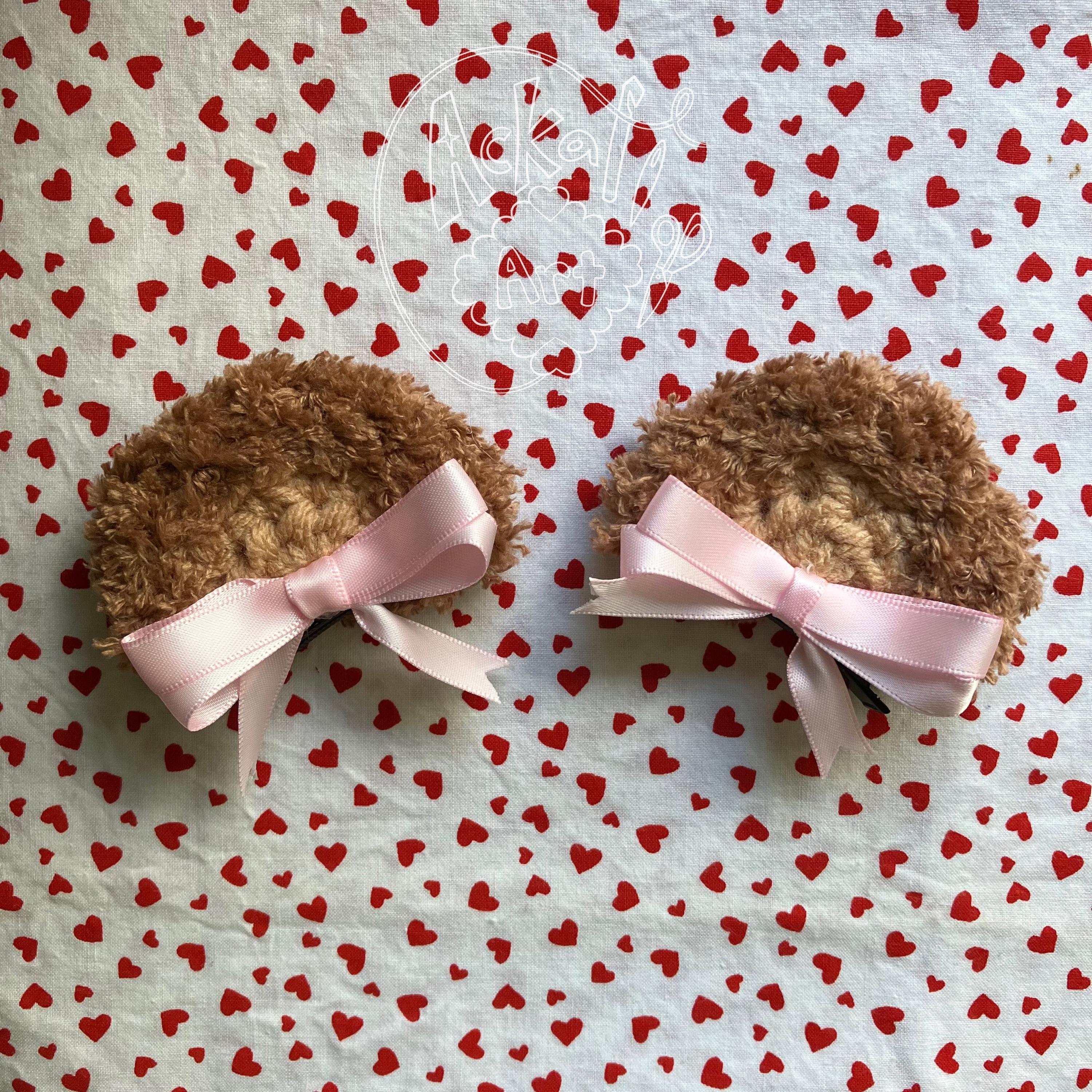 Crochet Bear Ear Hair Clips - Etsy
