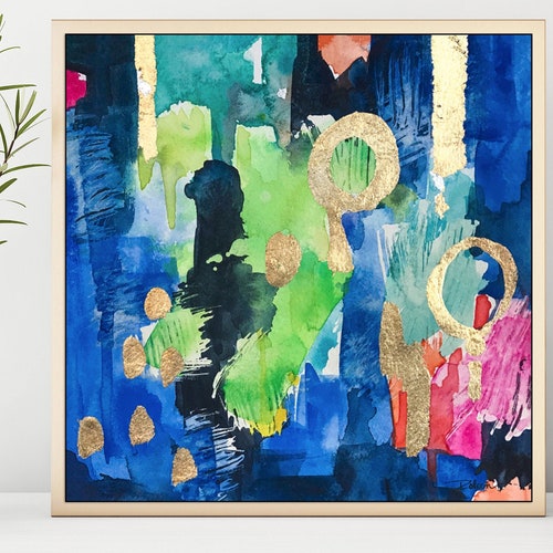 Lush Abstract Art Print of Gouache and Watercolor | Etsy