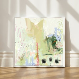 Art Print of Abstract Painting-spring Green-abstract Prints Muted ...