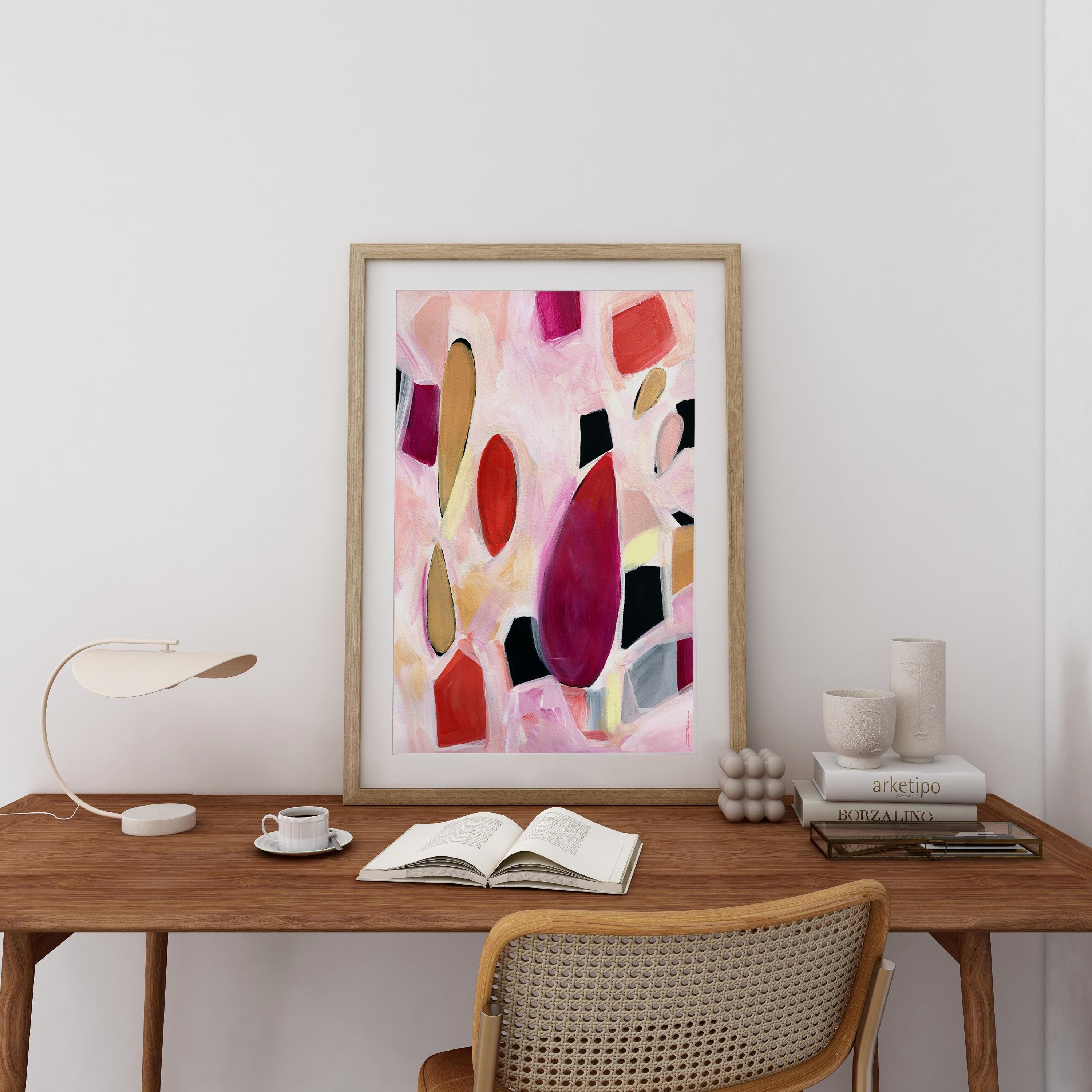 Pink Abstract Art Print-blush and Tones of Pink Painting-pink ...