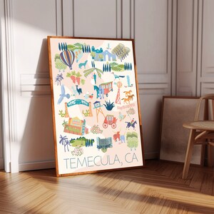 Temecula California Map Art Print: Watercolor Souvenir - Etsy
