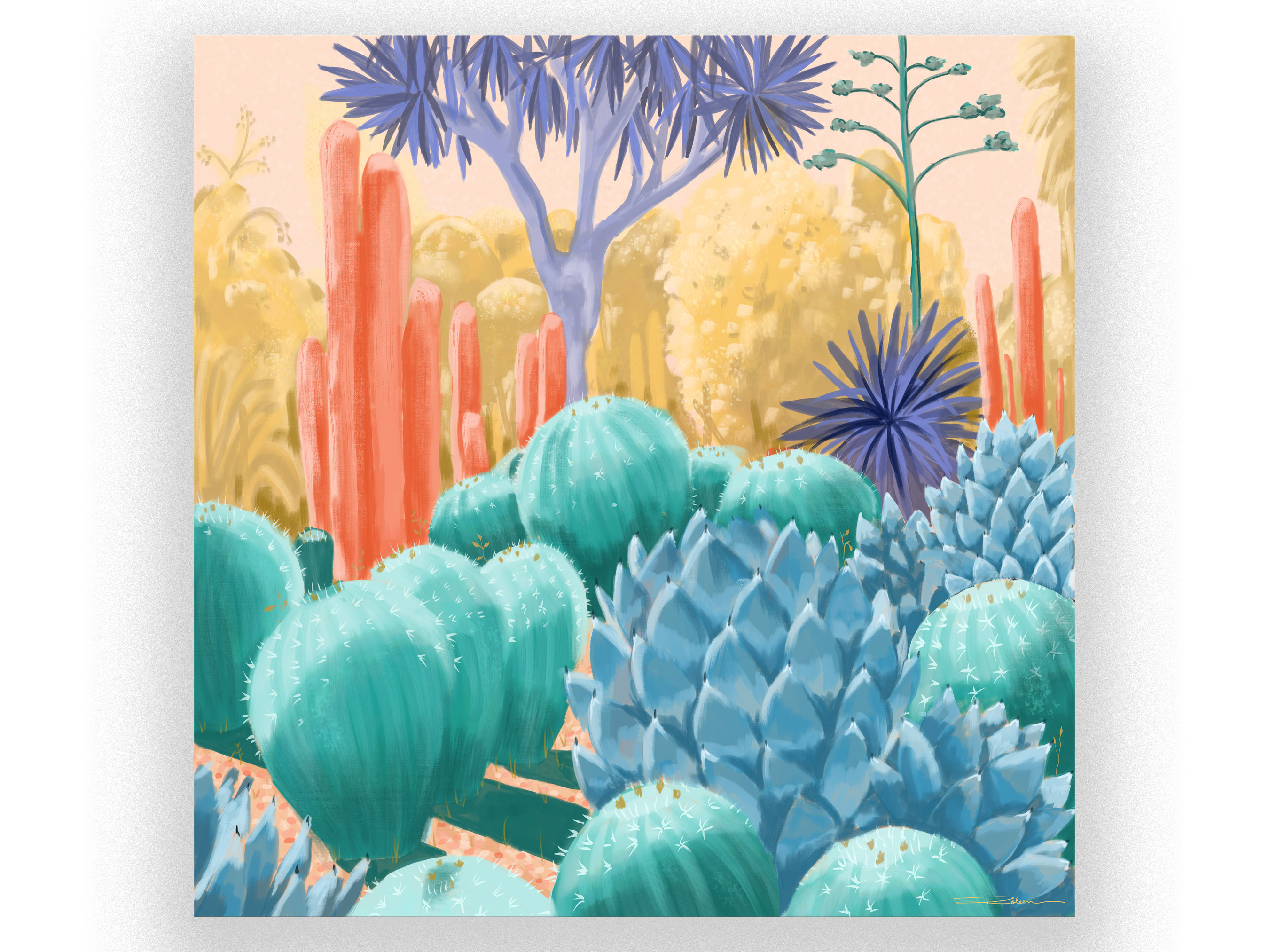Cactus Garden Art Print-surreal Art-southwestern Desert Landscape Print ...
