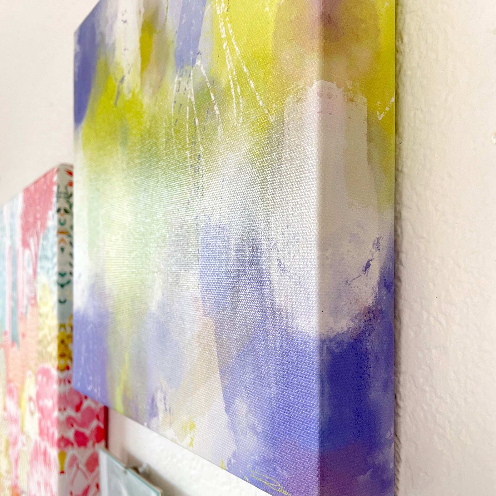 Pink and Blue Abstract Print - Etsy