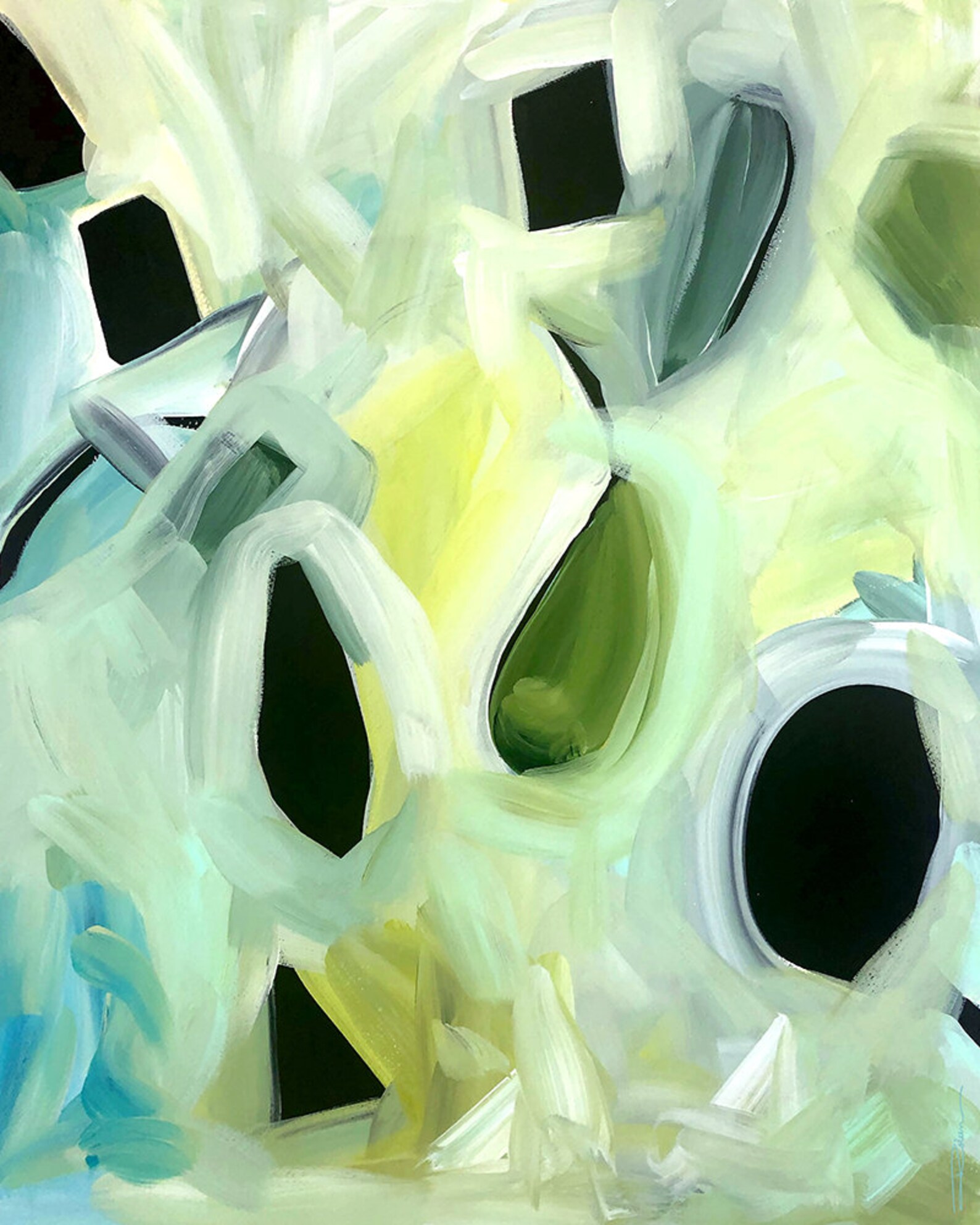 Green Abstract Art Print of Acrylic Painting-various | Etsy