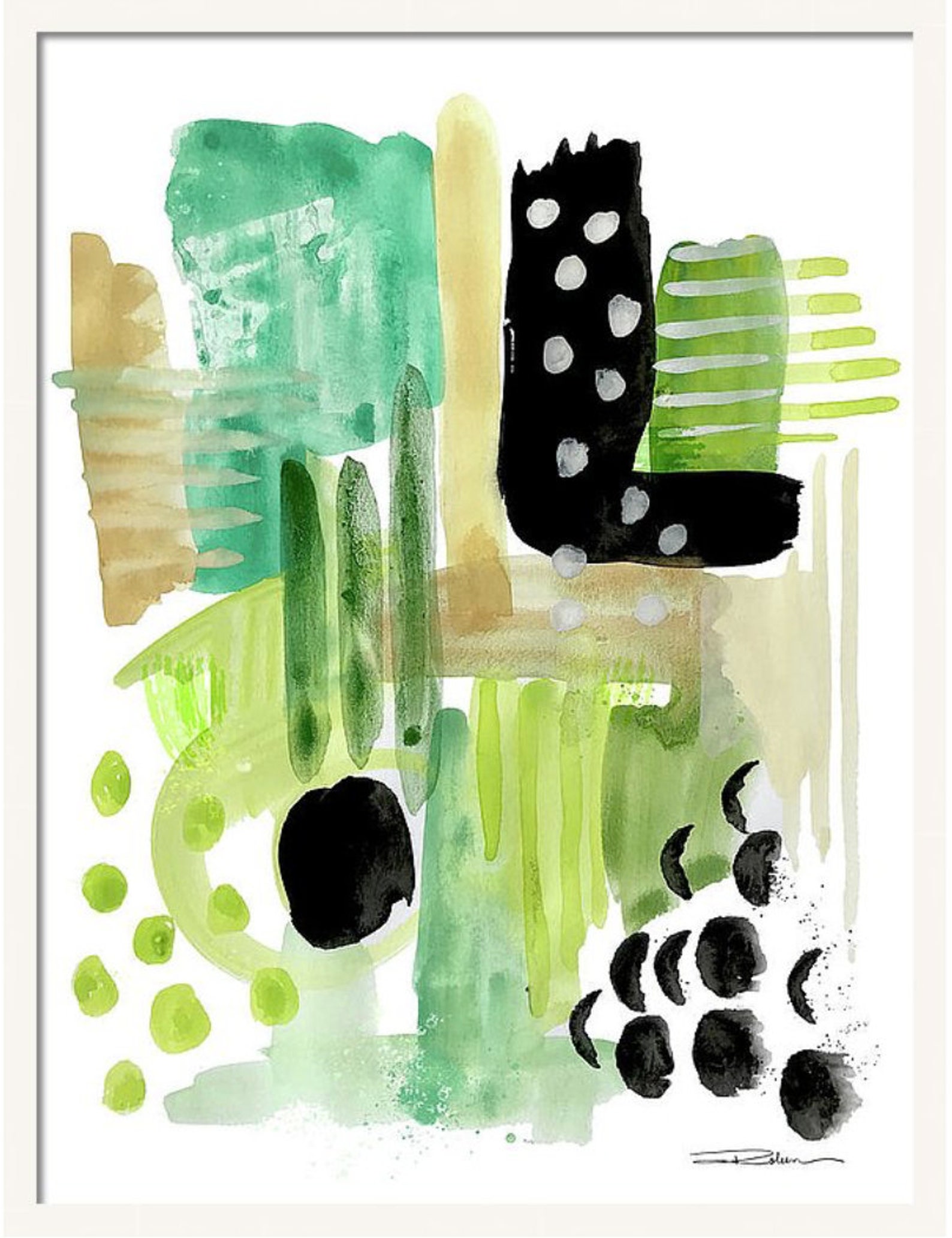 Green Abstract Painting Art Print Wall Art Abstract Wall Art - Etsy