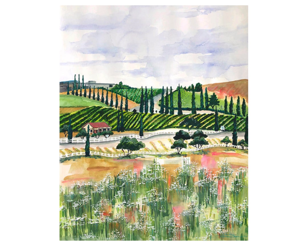 Temecula Art Print-landscape-scene Painting-souvenir Art-california ...