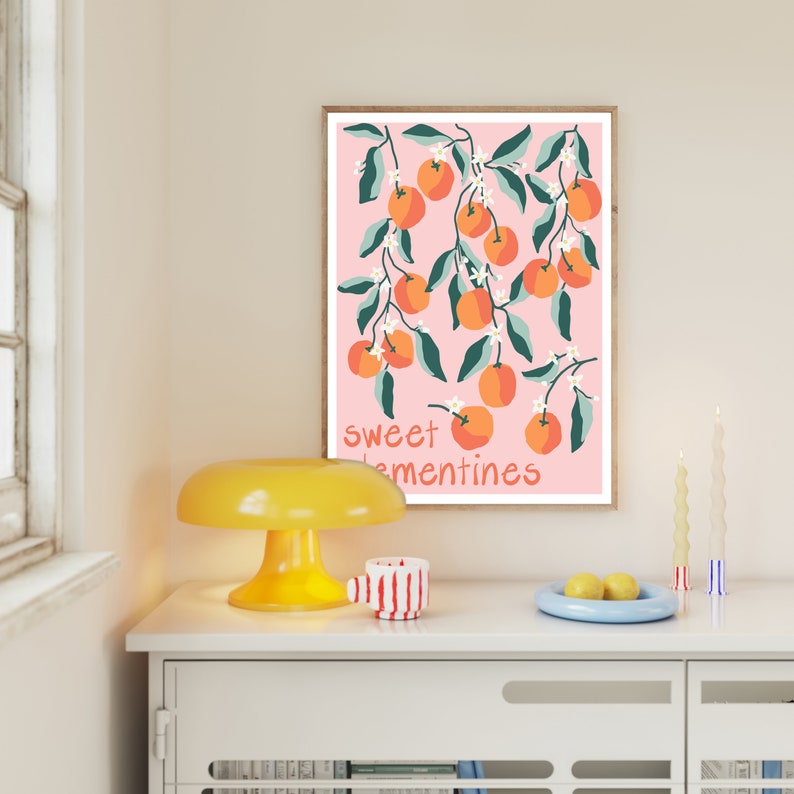 Clementine Oranges Art Print-oranges-citrus-tangerine Art-modern ...