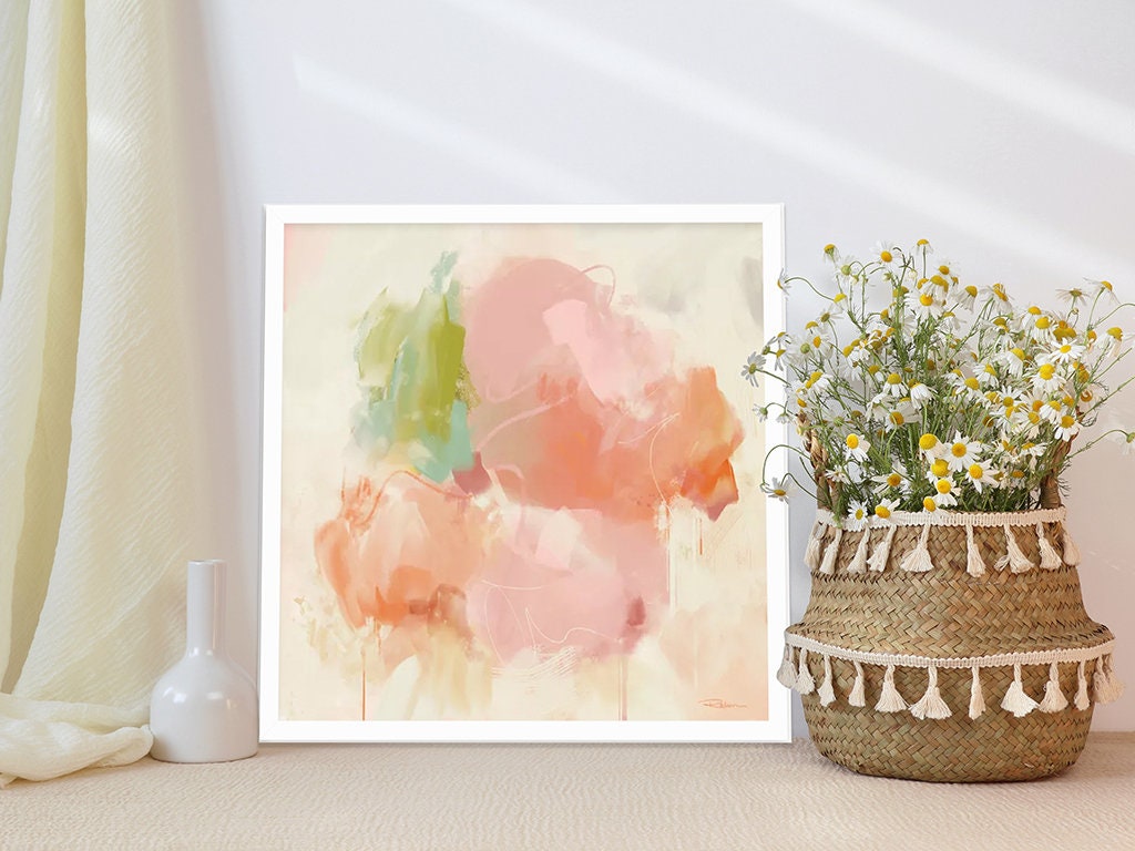 Georgia Peach Abstract Print-pink and Blush Abstract-abstract Painting ...