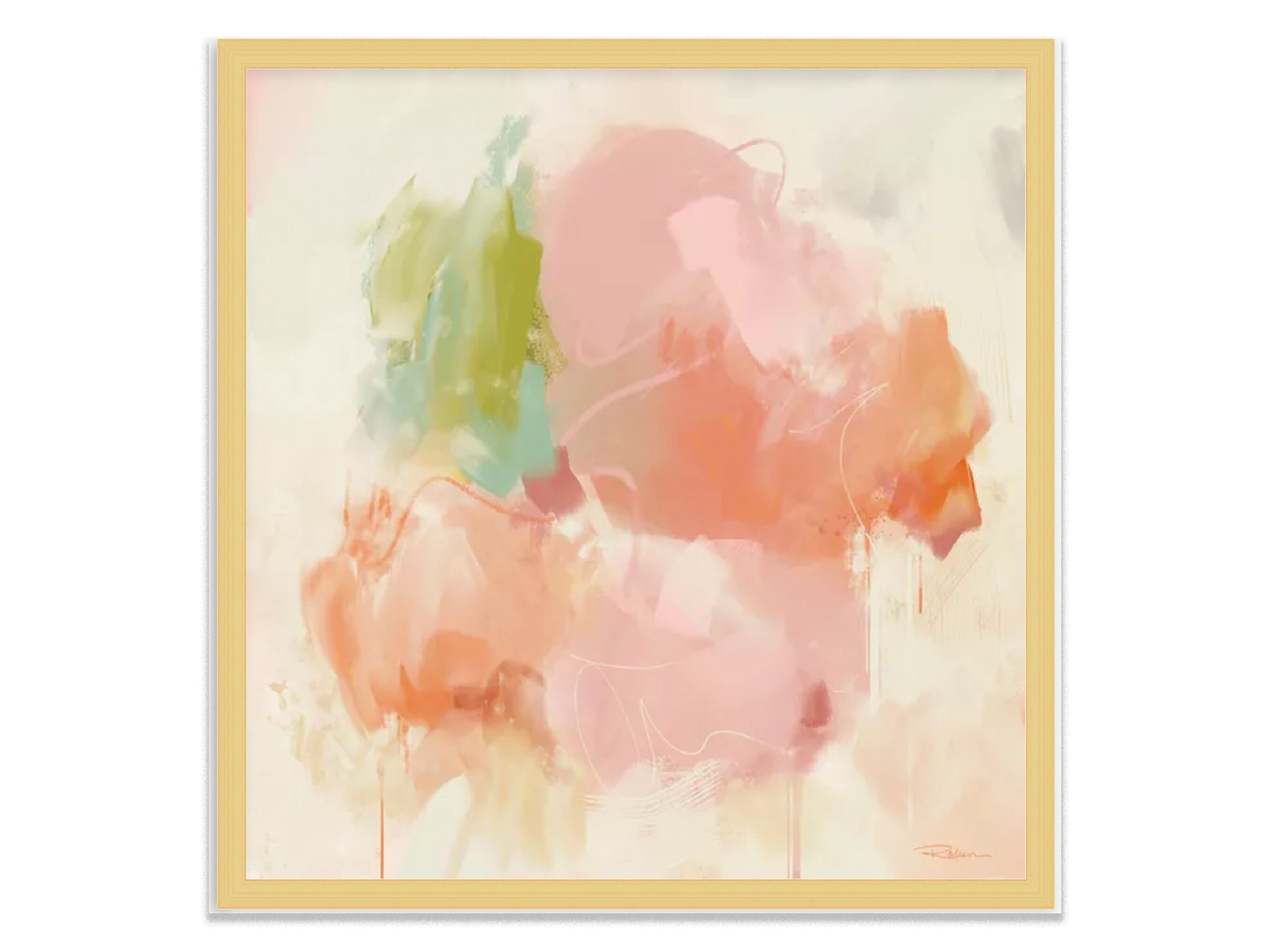 Georgia Peach Abstract Print-pink and Blush Abstract-abstract Painting ...