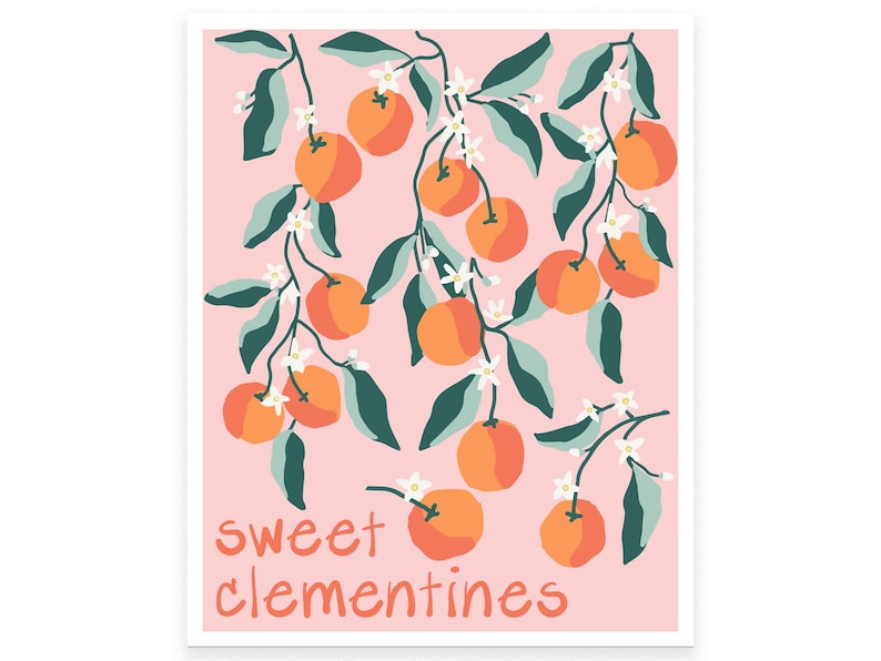 Clementine Oranges Art Print-oranges-citrus-tangerine Art-modern ...