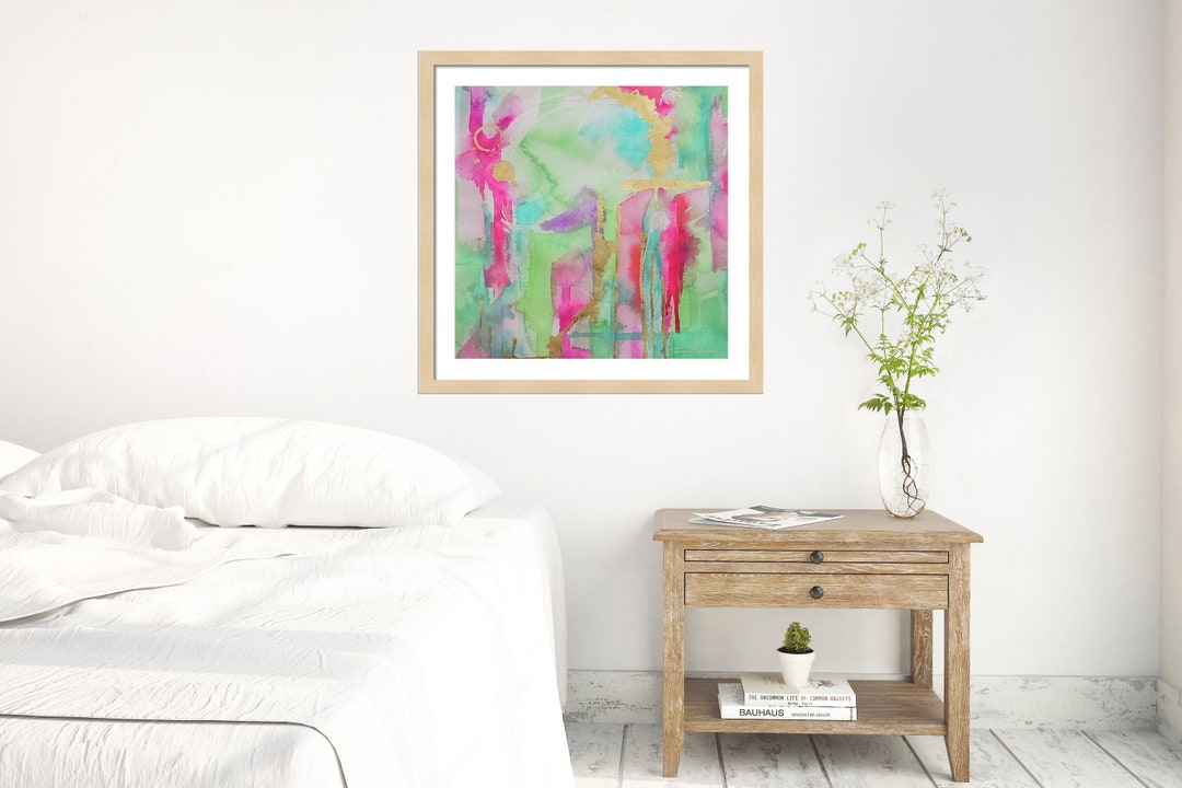 Mint Watercolor Painting Abstract Art Print-wall Decor-home Decor ...
