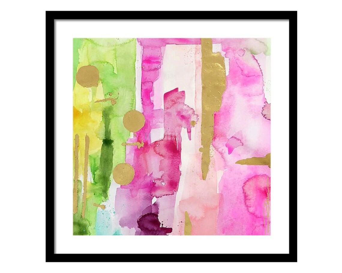 Pink Abstract Art Print of Watercolor Painting Artwork - Etsy