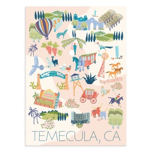 Temecula City Map California Map Art Print: Watercolor Souvenir - Etsy