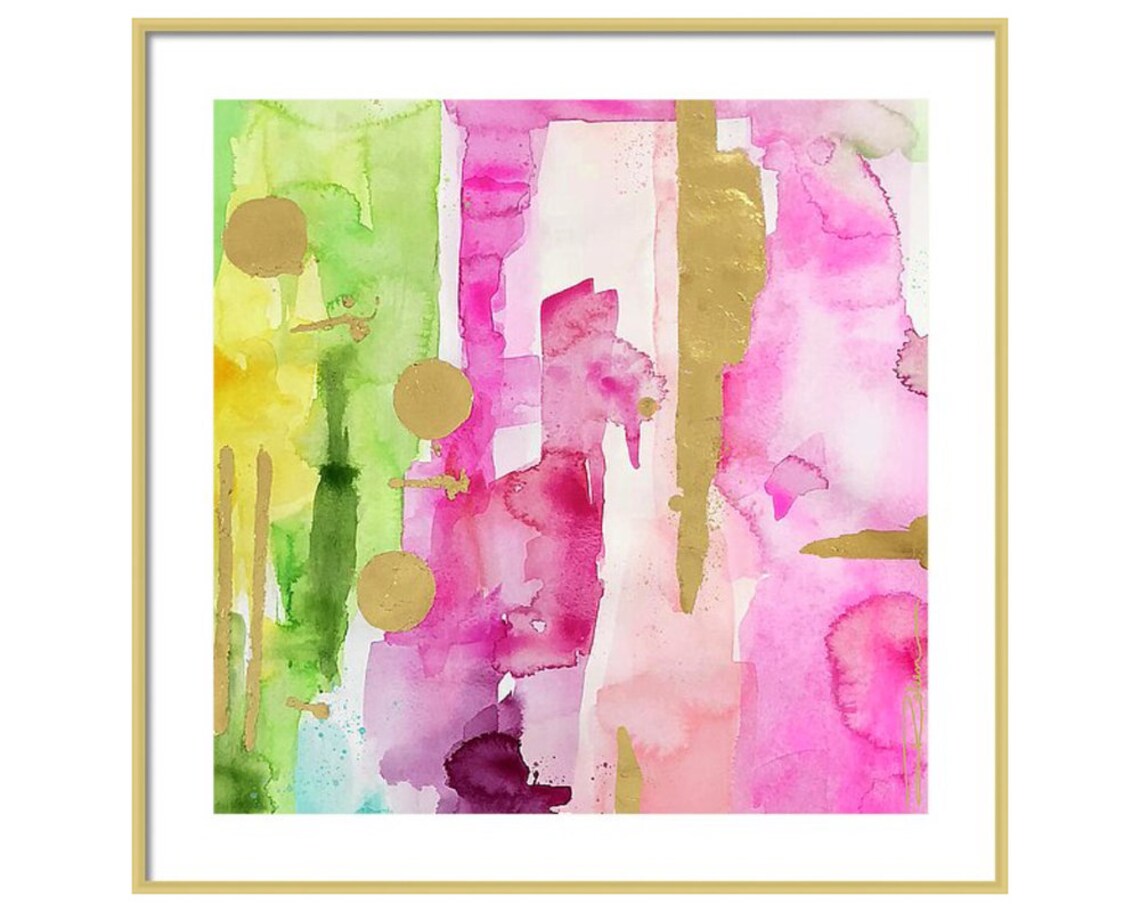 Pink Abstract Art Print of Watercolor Painting Artwork - Etsy
