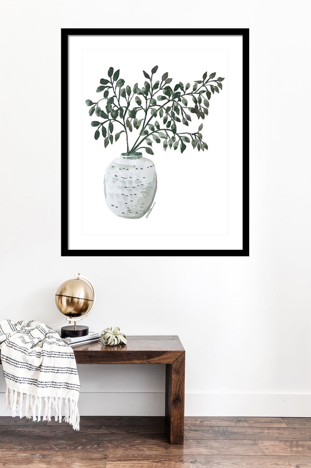Eucalyptus Leaves in a Vase Watercolor Print-watercolor Art-eucalyptus ...