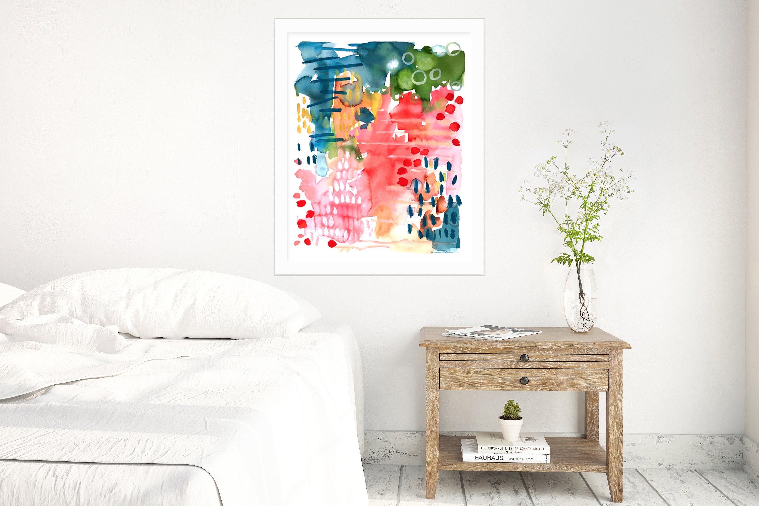 Lush Abstract Art Print of Gouache and Watercolor | Etsy