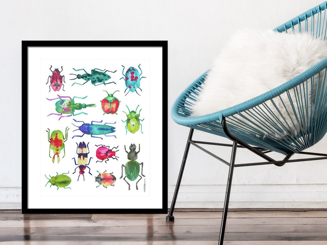 Bugs Art Print-bug Art-beetle Print-kids Room Decor-gifts for Him-bug ...