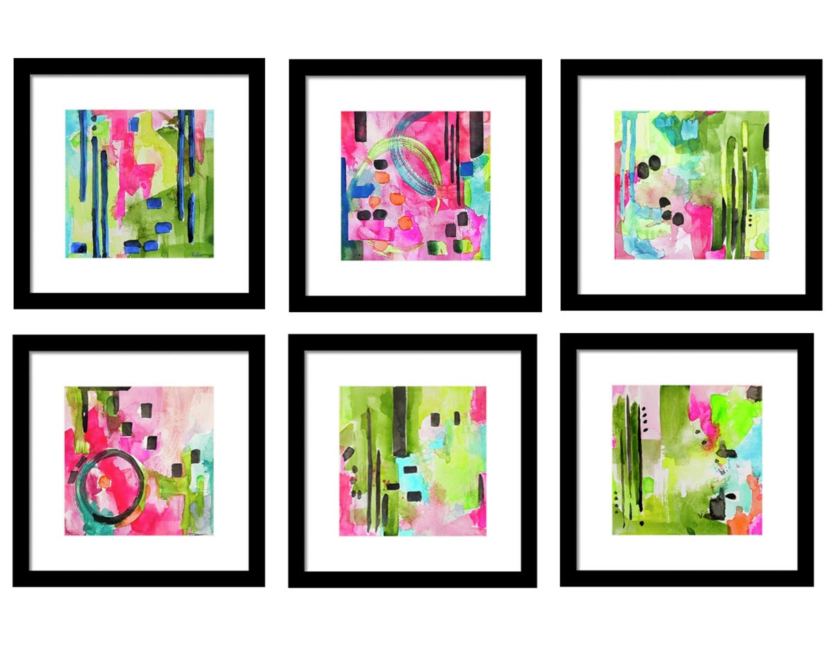 Set of 6-Prints-Abstract Art Print-Abstract-Wall Decor-Beach | Etsy