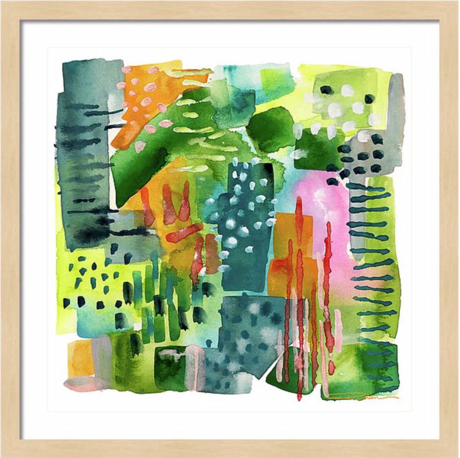 Green Abstract Art Print of Watercolor Painting-Nursery Wall | Etsy