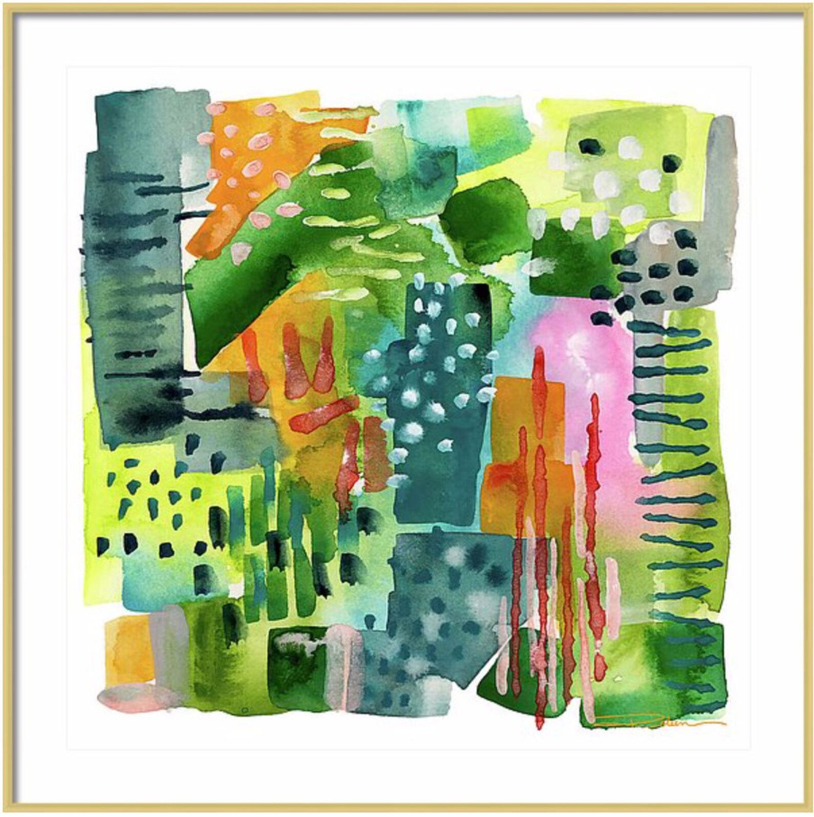 Green Abstract Art Print of Watercolor Painting-nursery Wall - Etsy