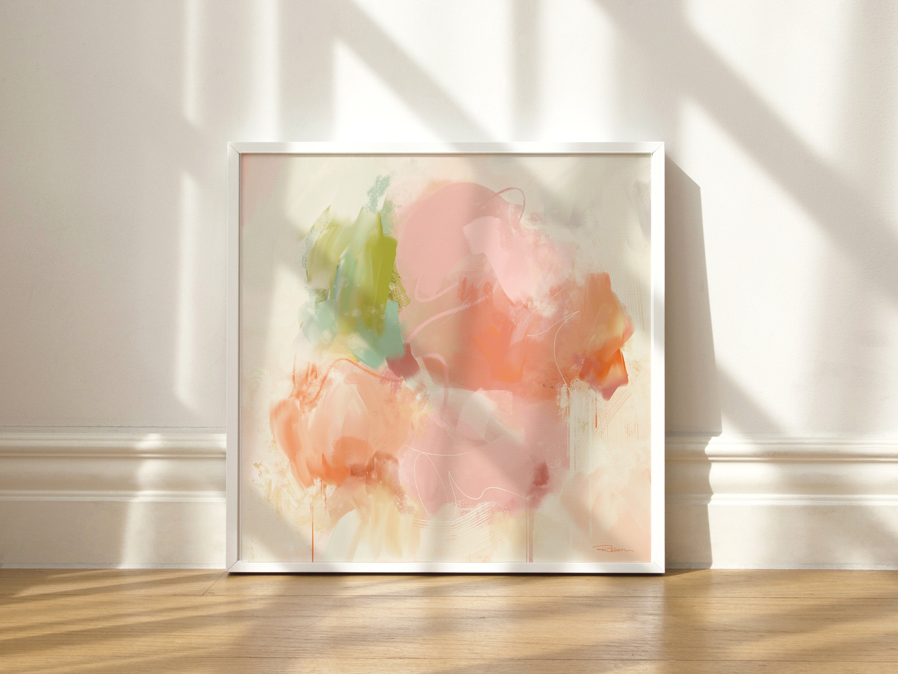 Georgia Peach Abstract Print-pink and Blush Abstract-abstract Painting ...