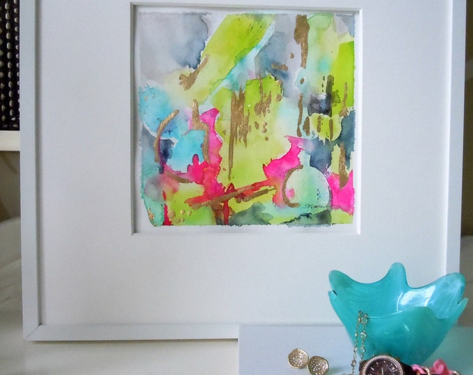 Lime Green Abstract Watercolor Painting Original Art - Etsy