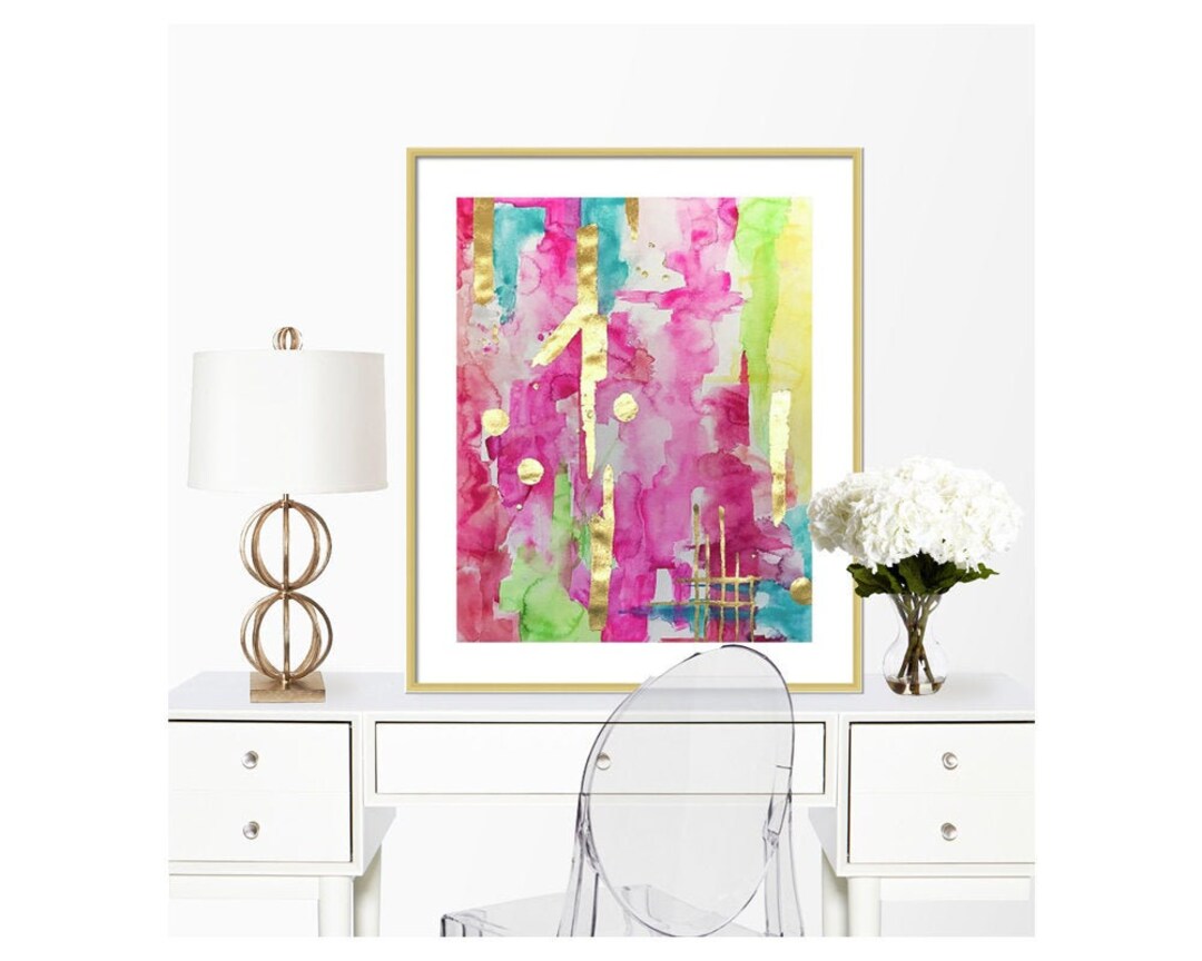 Pink Abstract Art Print of Watercolor Painting - Etsy