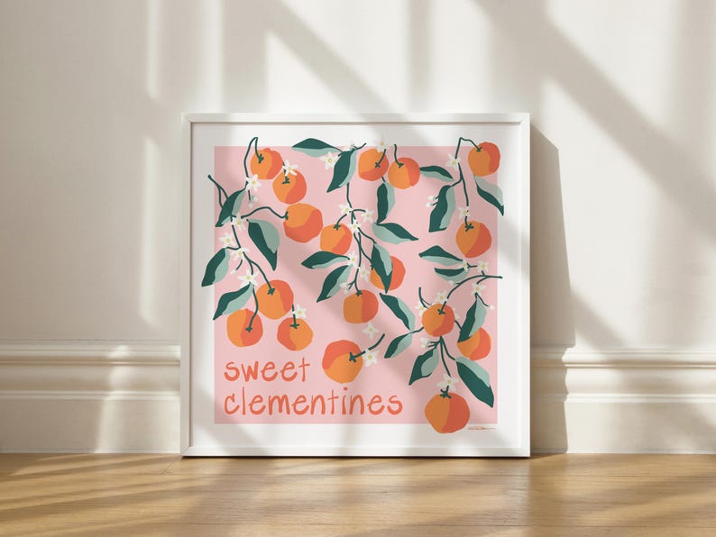 Clementine Oranges Art Print-oranges-citrus-tangerine Art-modern ...