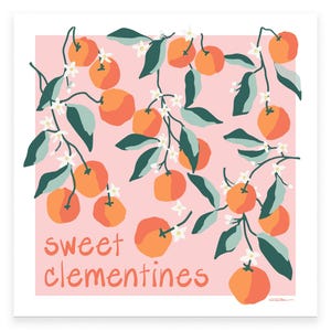Clementine Oranges Art Print-oranges-citrus-tangerine Art-modern ...