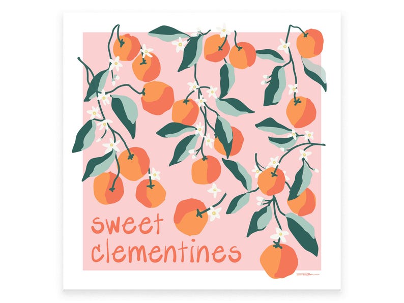 Clementine Oranges Art Print-oranges-citrus-tangerine Art-modern ...