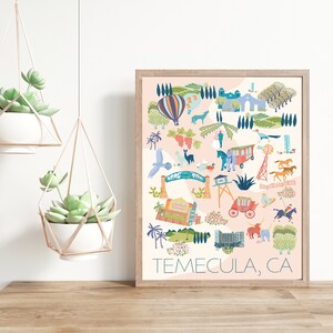Temecula California Map Art Print: Watercolor Souvenir - Etsy