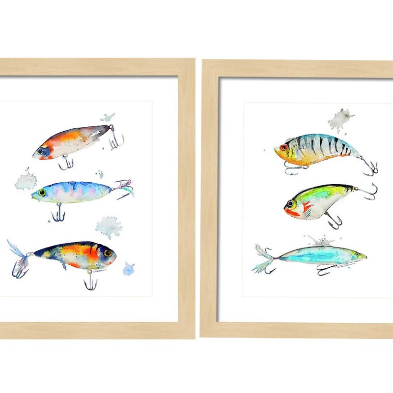 Fishing Watercolor - Etsy