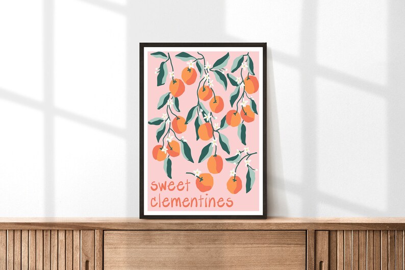 Clementine Oranges Art Print-oranges-citrus-tangerine Art-modern ...