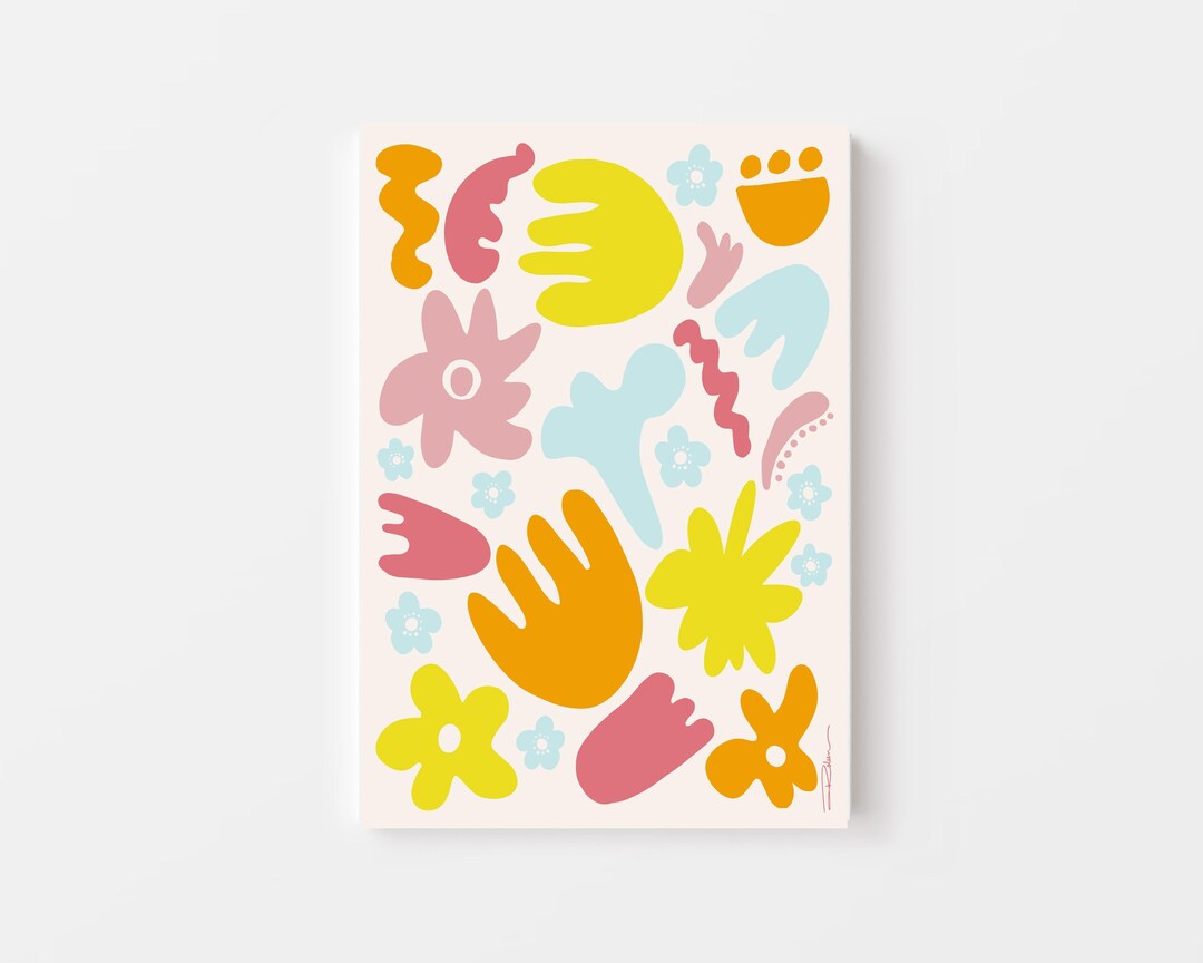 Modern Groovy Flower Art Print - Etsy